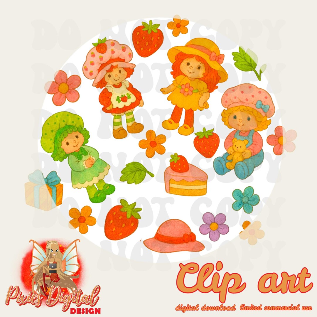 Strawberry Clip Art Pack - HAND DRAWN PNG - Etsy