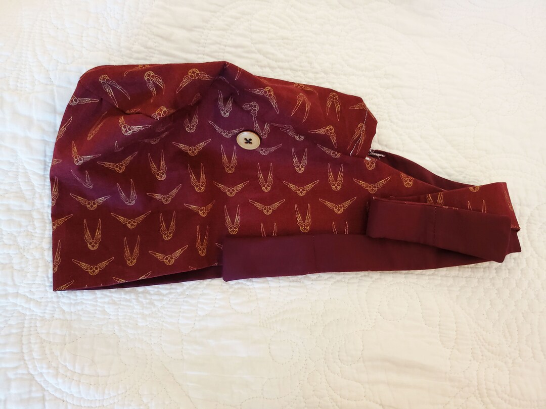 Burgundy Snitch Tie-back Scrub Cap - Etsy