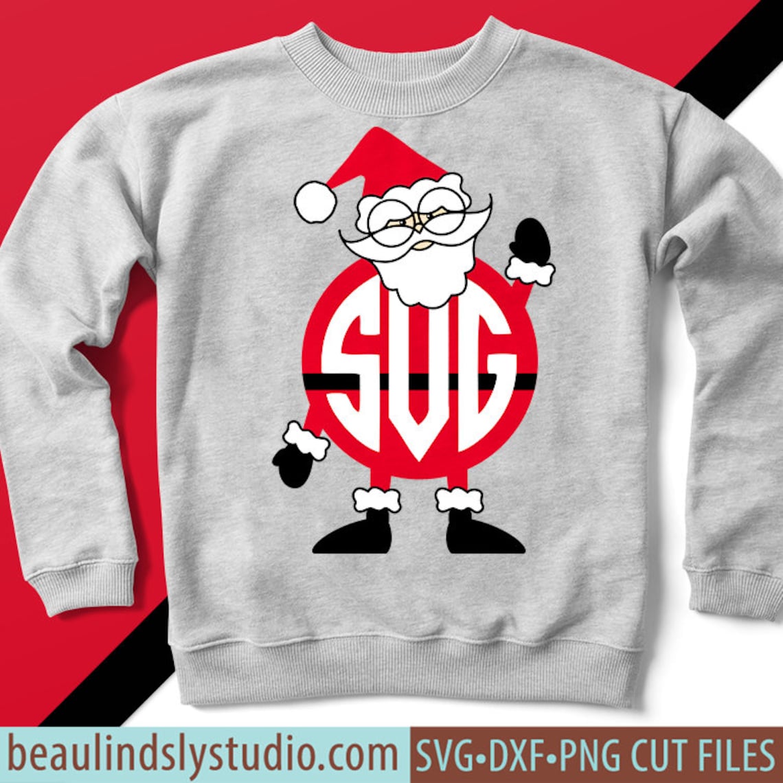 Funny Santa SVG Christmas SVG Santa Monogram SVG File for - Etsy