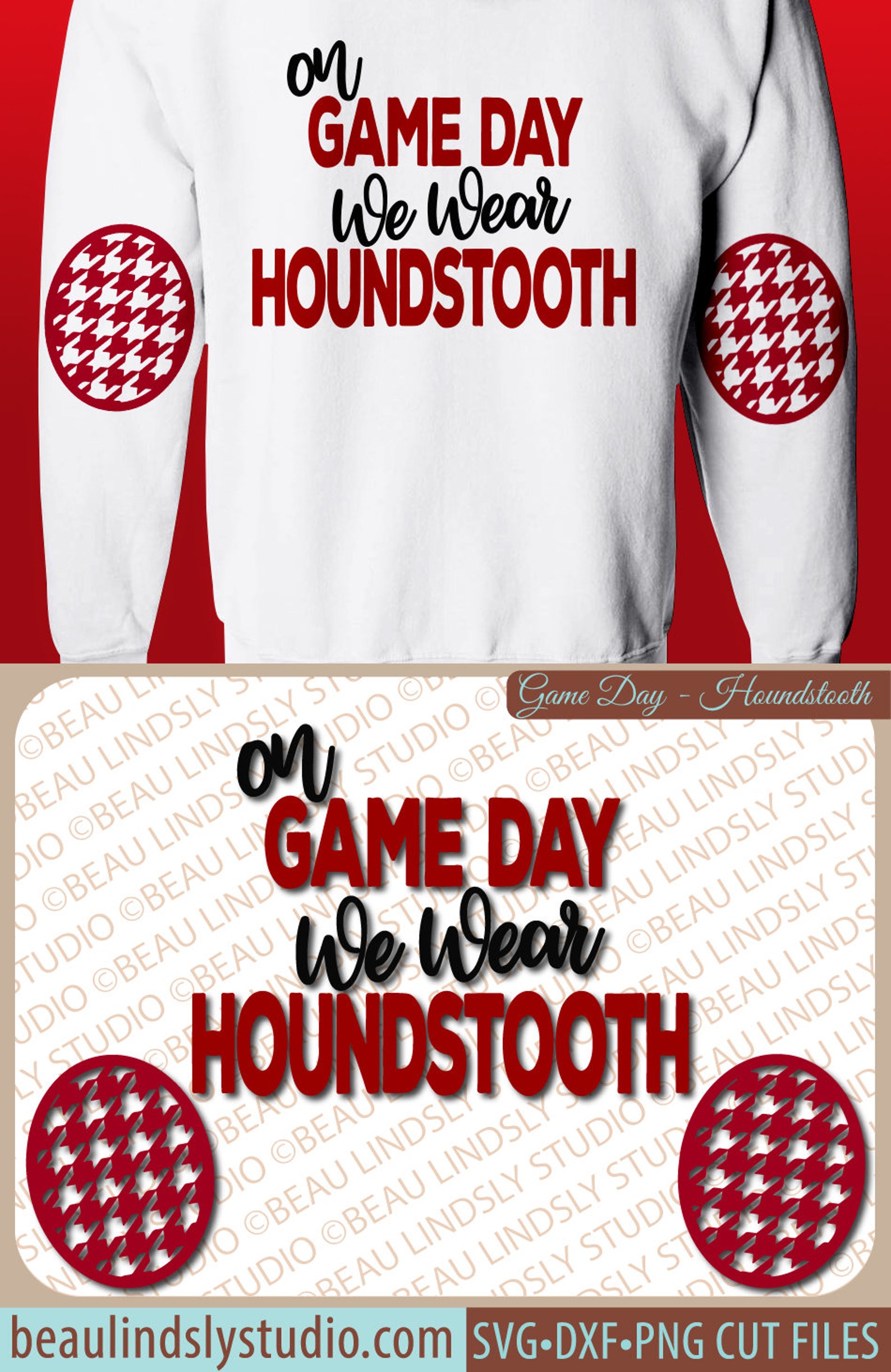 Houndstooth SVG Game Day SVG Elbow Patch SVG File for | Etsy