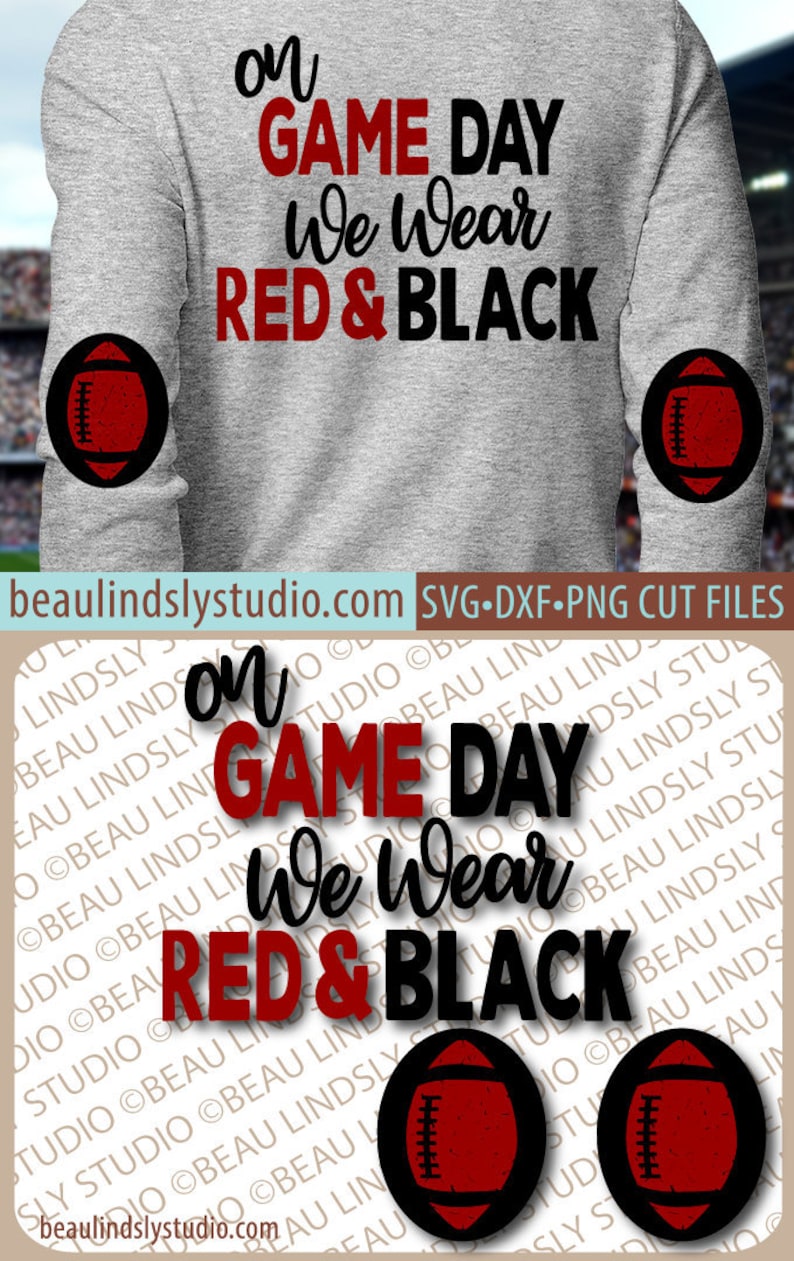 Red & Black Football SVG Game Day SVG Elbow Patch SVG File - Etsy
