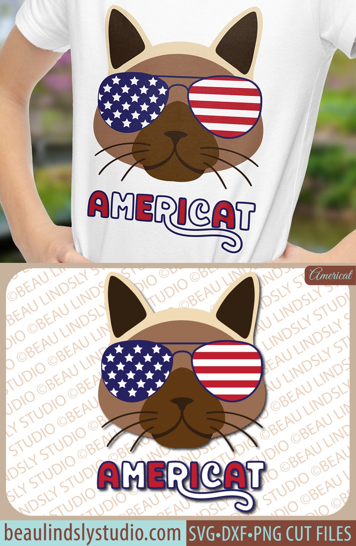 Cat SVG SVG File for Silhouette Patriotic Svg USA Svg File - Etsy
