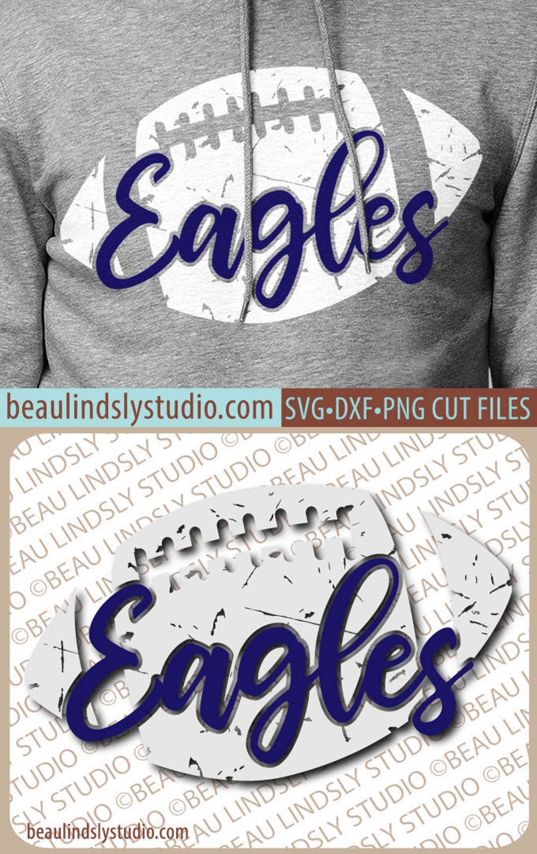 Eagles Football SVG File, Grunge Eagles SVG, DIY Football Mom Shirt ...