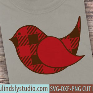 Cute Red Bird SVG, Christmas SVG, Christmas Clip Art, Buffalo Check ...