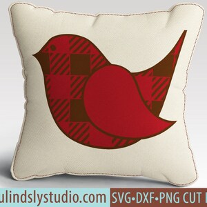 Cute Red Bird SVG, Christmas SVG, Christmas Clip Art, Buffalo Check ...
