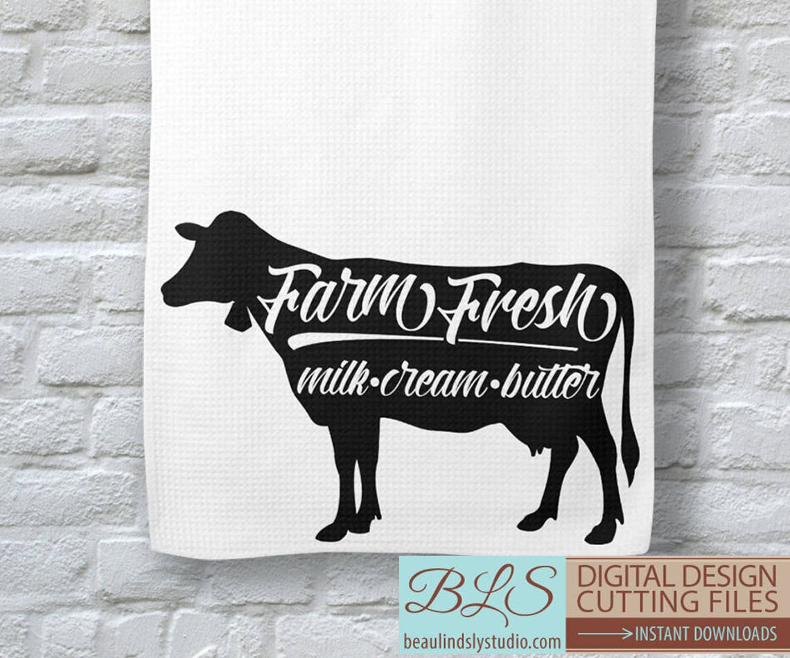Milk Cow SVG Country Cow Clipart Farm Fresh Milk SVG File | Etsy