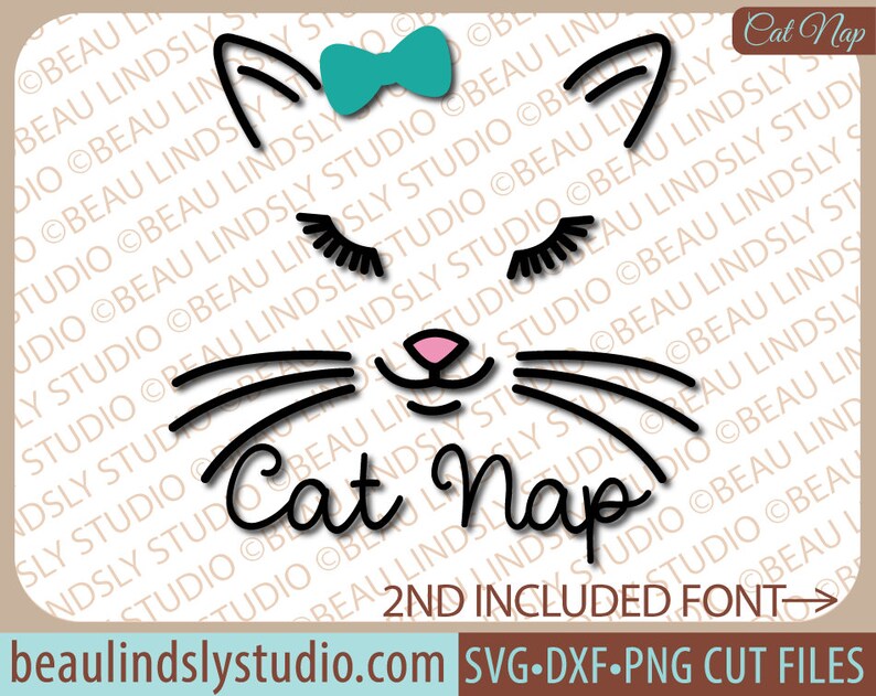 Sleeping Cat SVG File Cat Face SVG File Cat Nap SVG File For | Etsy