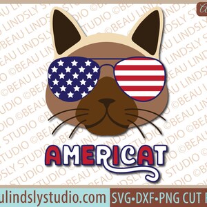 Cat SVG, SVG File for Silhouette, Patriotic Svg, USA Svg File, 4th of ...