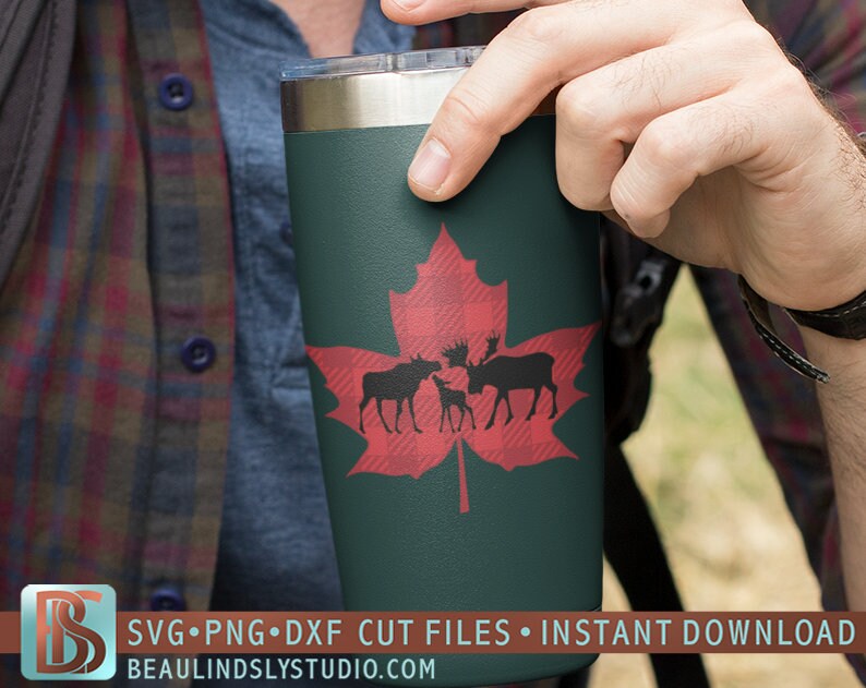 Buffalo Check Maple Leaf SVG File Moose SVG Fall SVG - Etsy