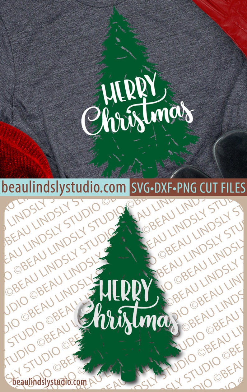 Christmas Tree SVG File Merry Christmas SVG Grunge Tree SVG | Etsy