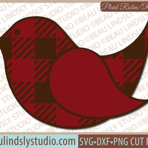 Cute Red Bird SVG, Christmas SVG, Christmas Clip Art, Buffalo Check ...