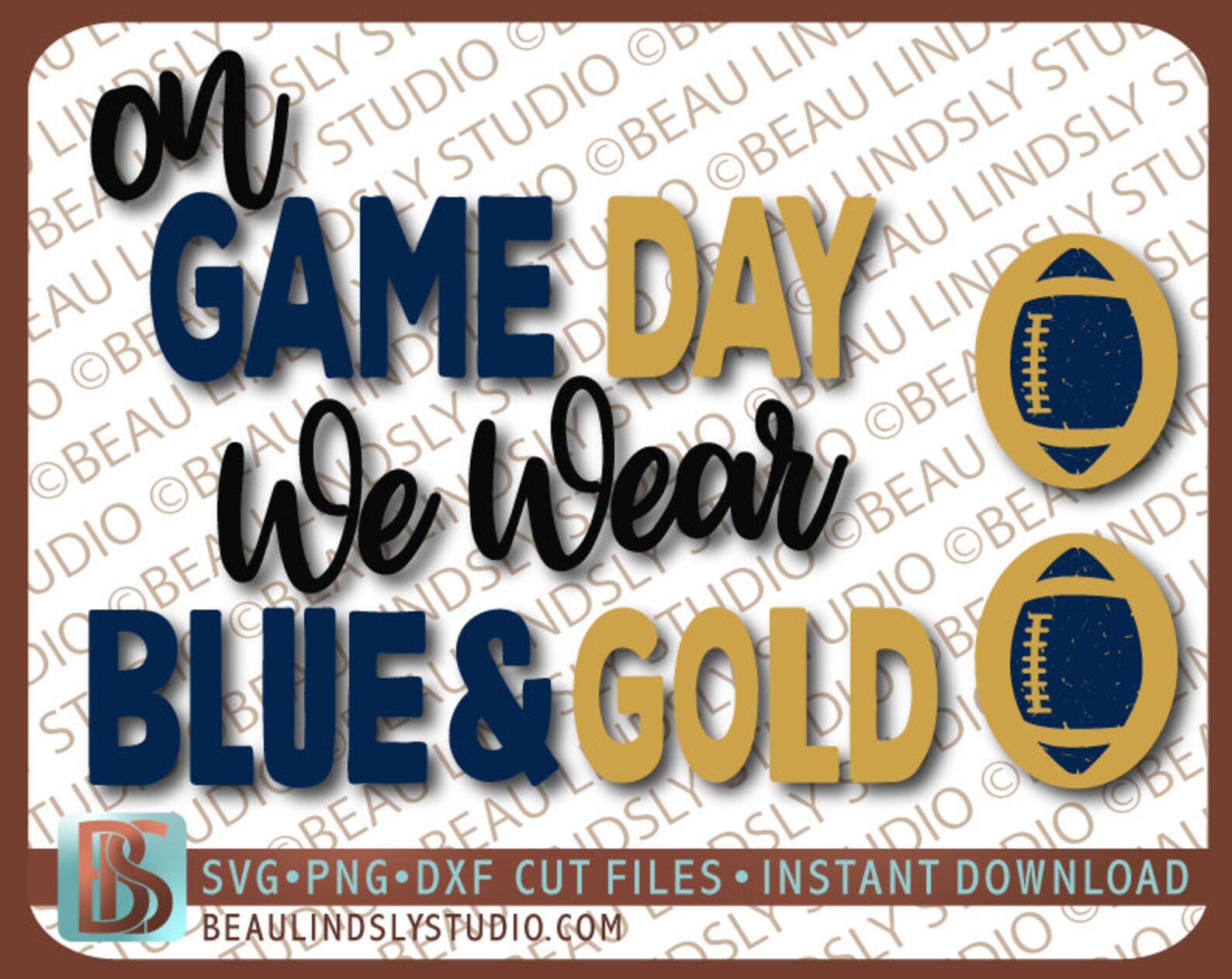 Blue & Gold Football SVG, Game Day SVG, Elbow Patch SVG File for Cricut ...