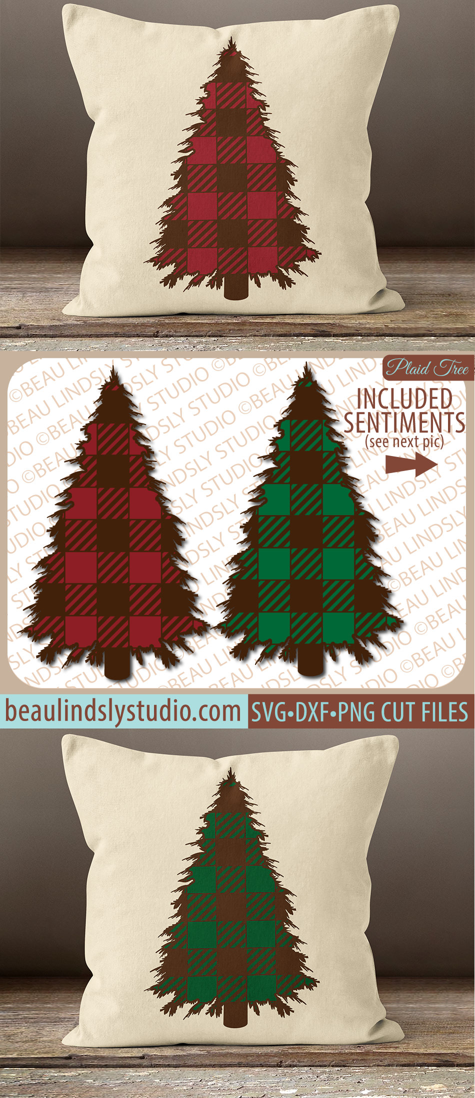 Plaid Christmas Tree SVG Christmas SVG Christmas Clip Art | Etsy