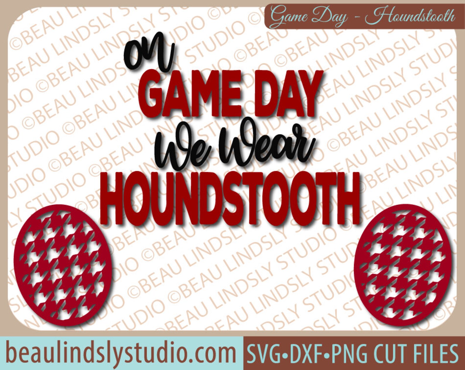 Houndstooth SVG Game Day SVG Elbow Patch SVG File for | Etsy