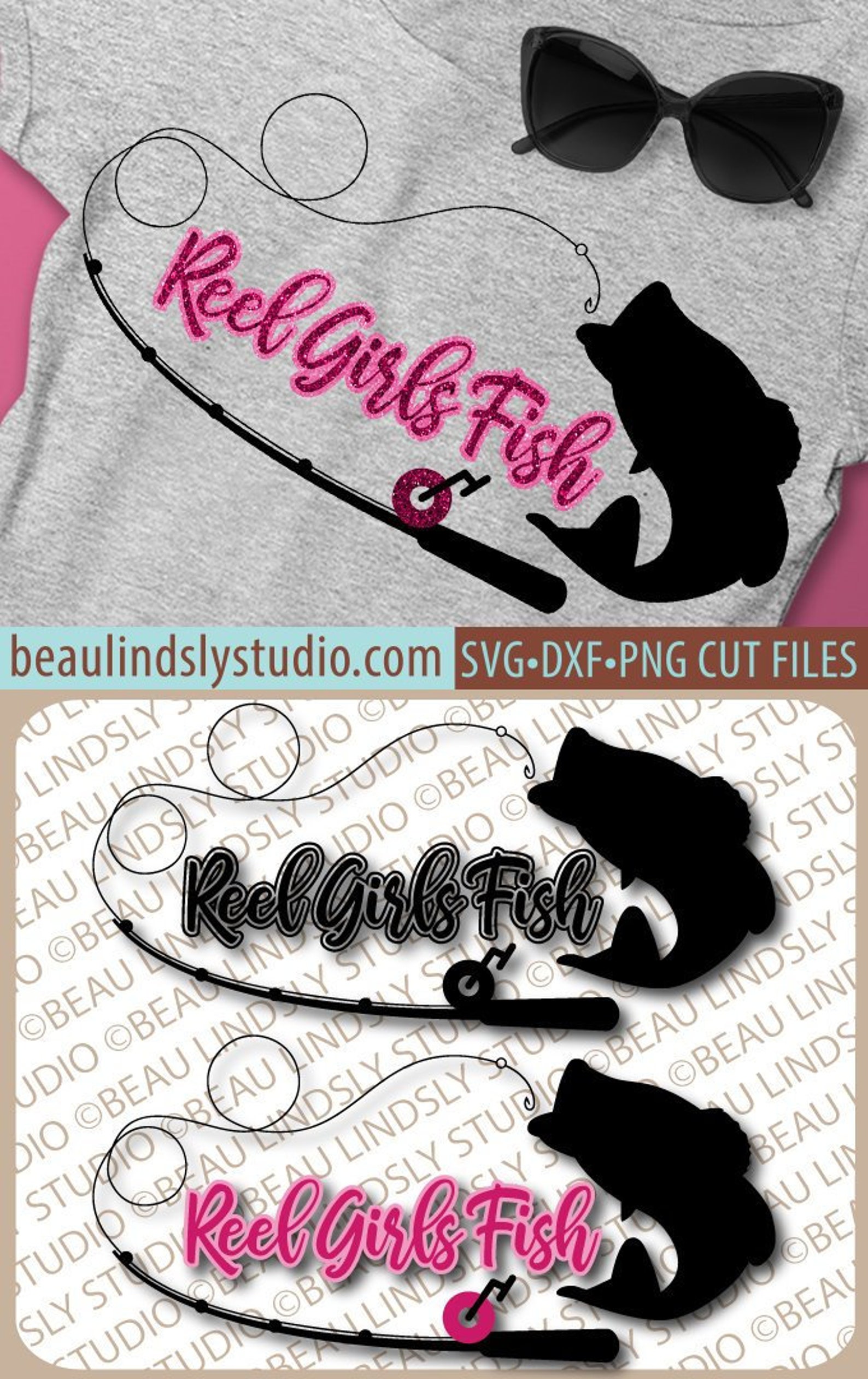 Girls Fishing SVG File, Fishing Hook SVG, Fish SVG, Reel Girls Fish Svg ...