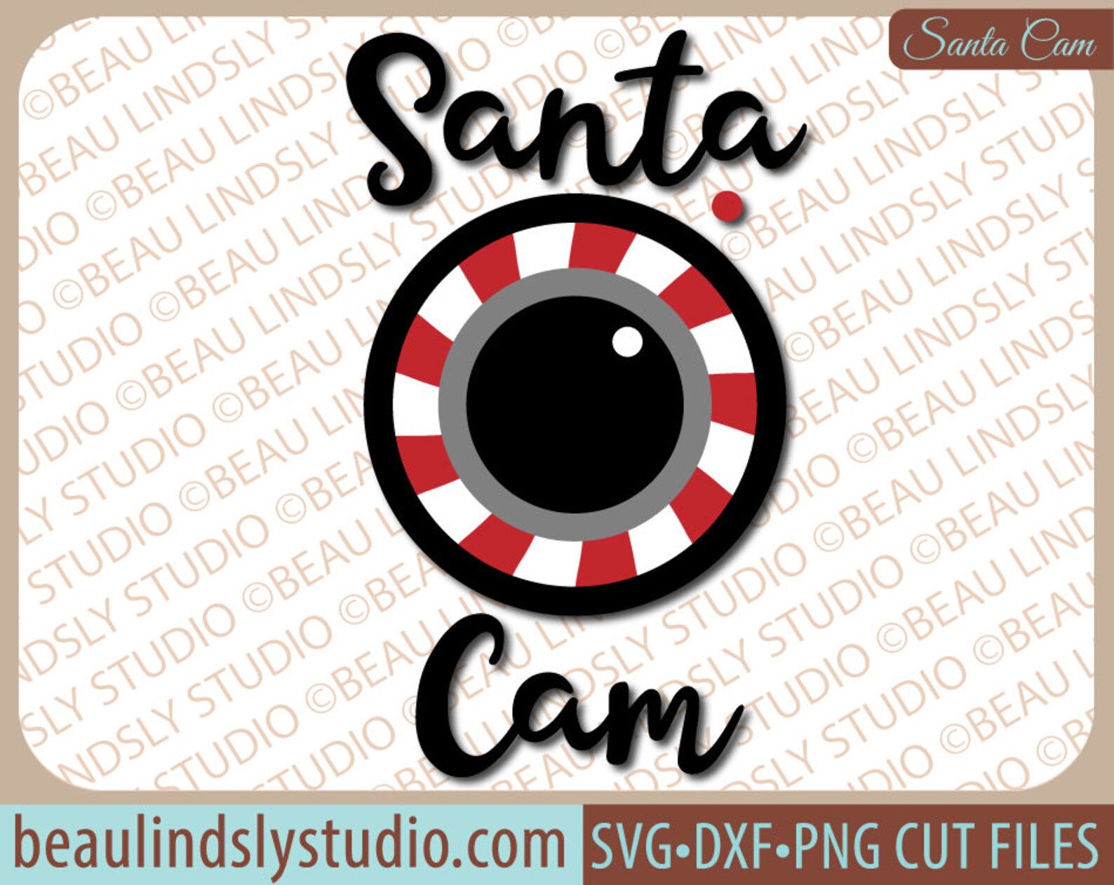 Santa Cam SVG File Peppermint Santa Camera SVG File For | Etsy