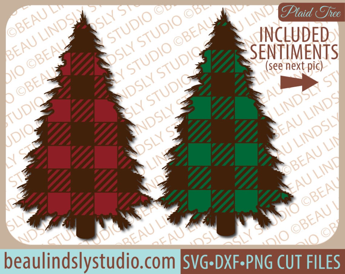 Plaid Christmas Tree SVG Christmas SVG Christmas Clip Art | Etsy