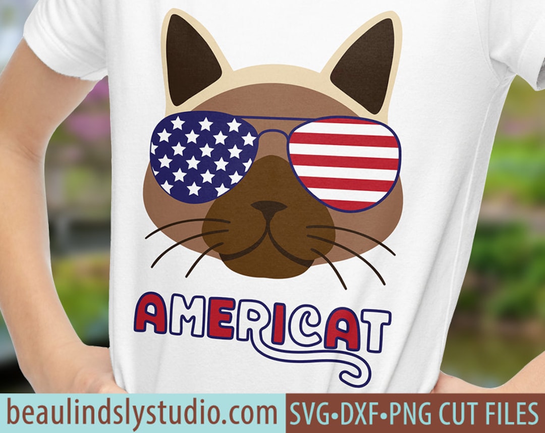 Cat SVG, SVG File for Silhouette, Patriotic Svg, USA Svg File, 4th of ...