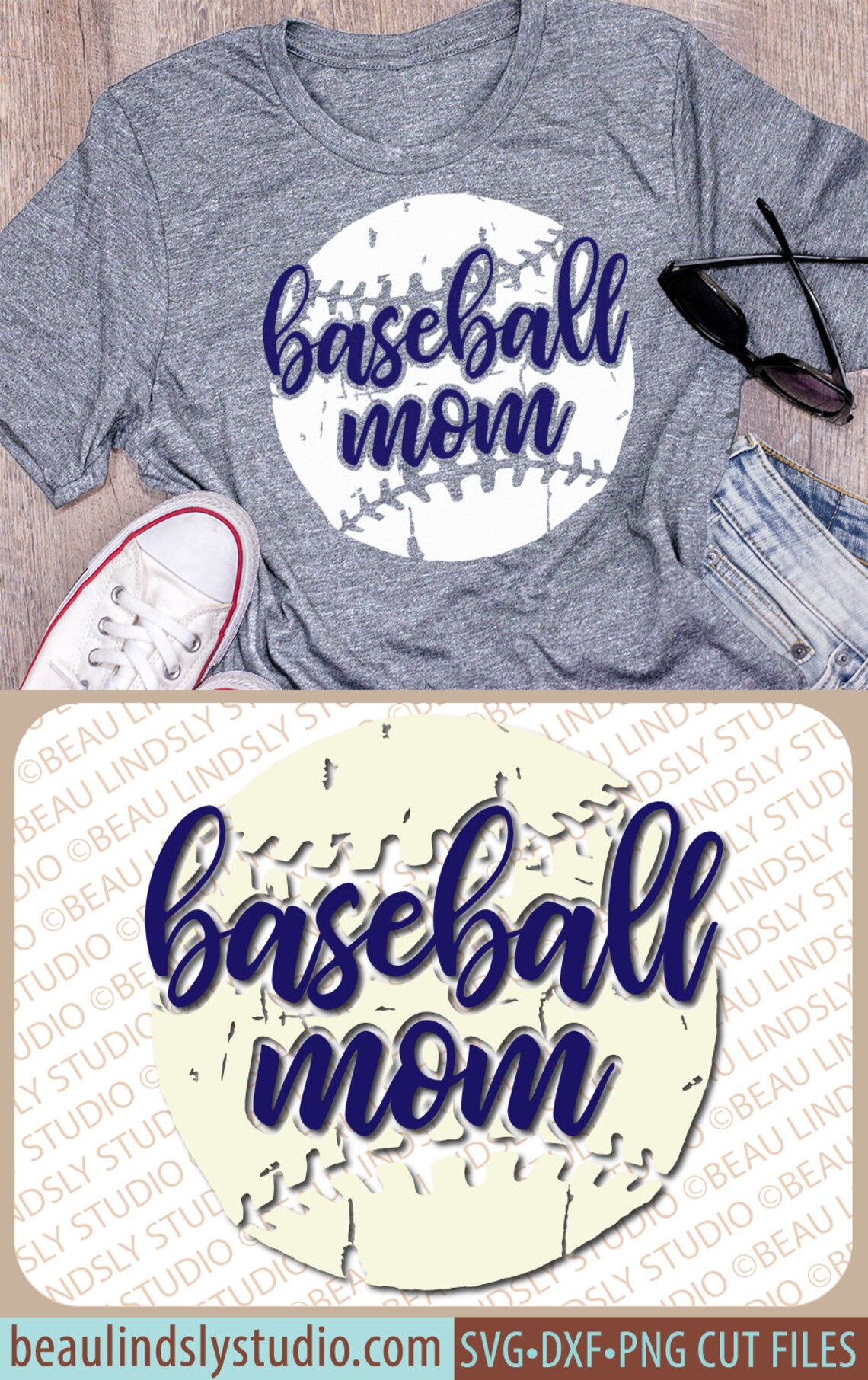Baseball Mom SVG File, Distressed Baseball SVG, Distressed Baseball Mom ...
