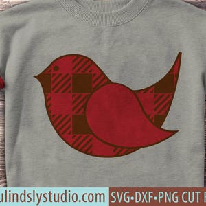Cute Red Bird SVG, Christmas SVG, Christmas Clip Art, Buffalo Check ...