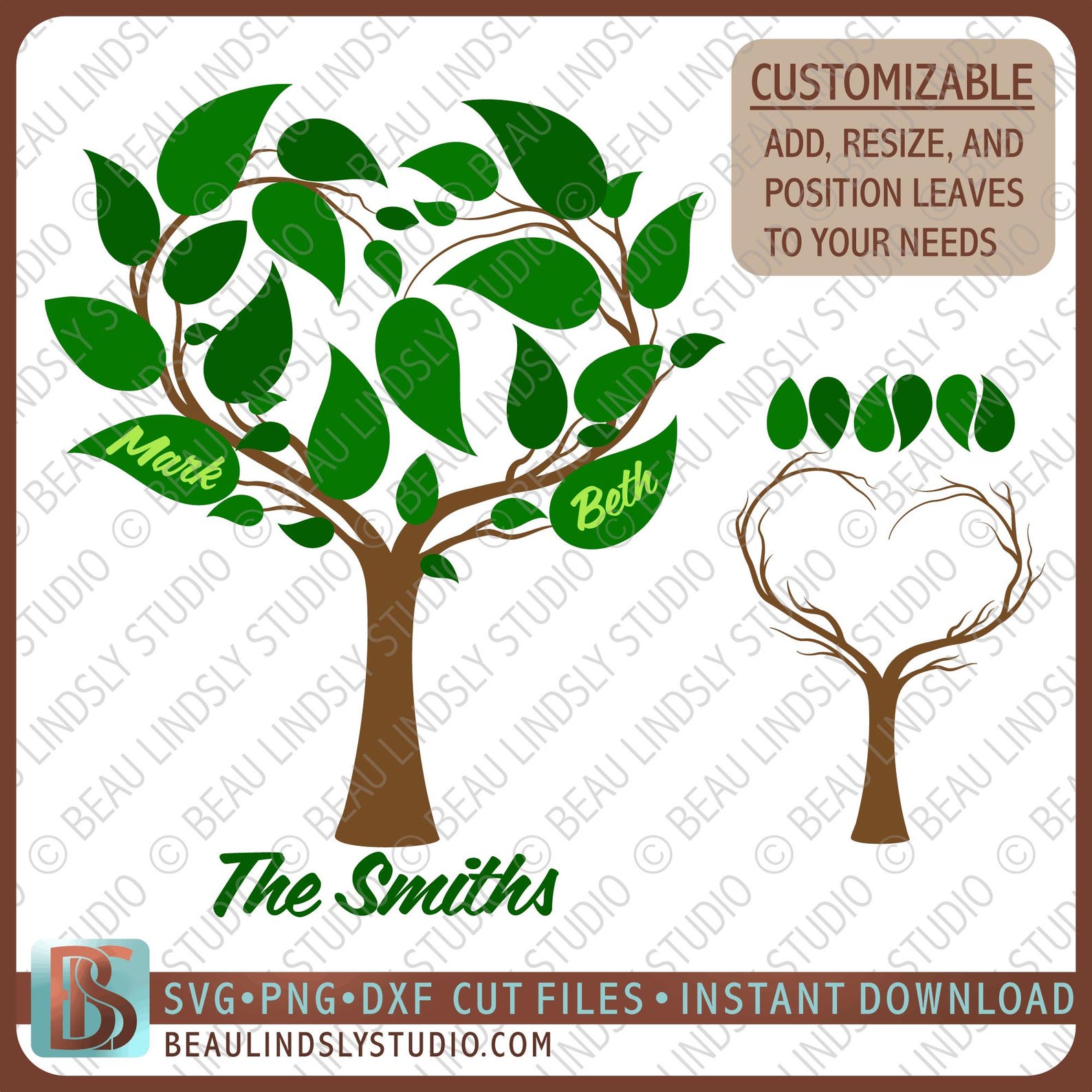 Family Tree SVG, Customize Leaf Positions, Personalize Leaves, DIY ...