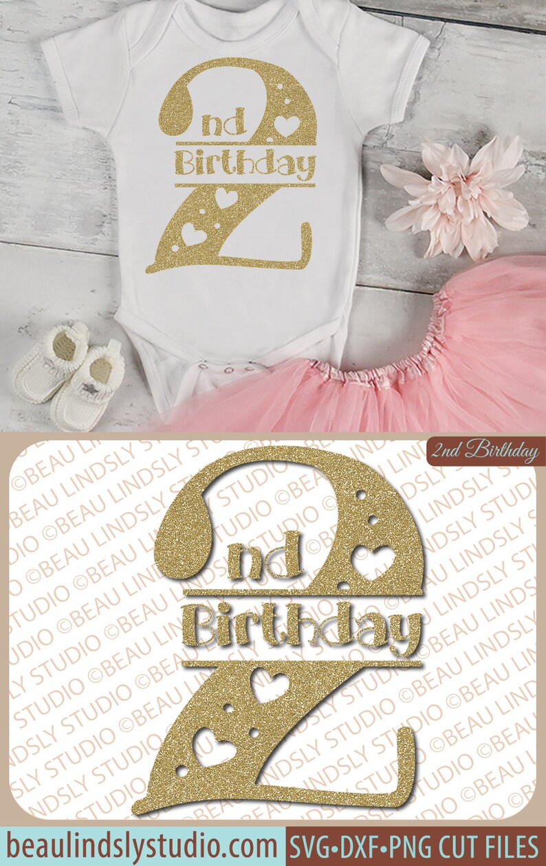 Girls 2nd Birthday SVG File Happy 2nd Birthday SVG Birthday | Etsy