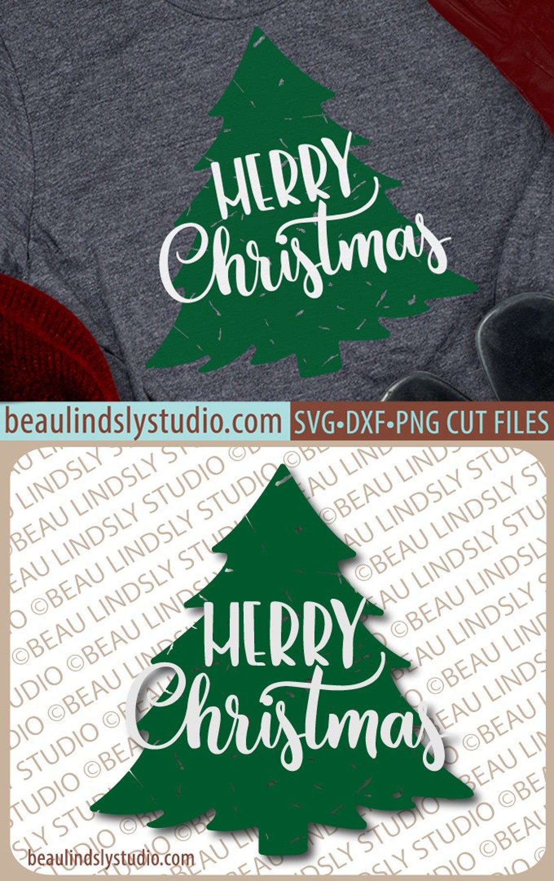 Merry Christmas Tree SVG File Merry Christmas SVG Grunge - Etsy
