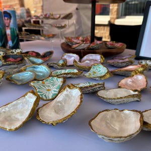 Oyster Shell Ring Dish, Oyster Shell Jewelry Dish, Oyster Trinket Dish ...