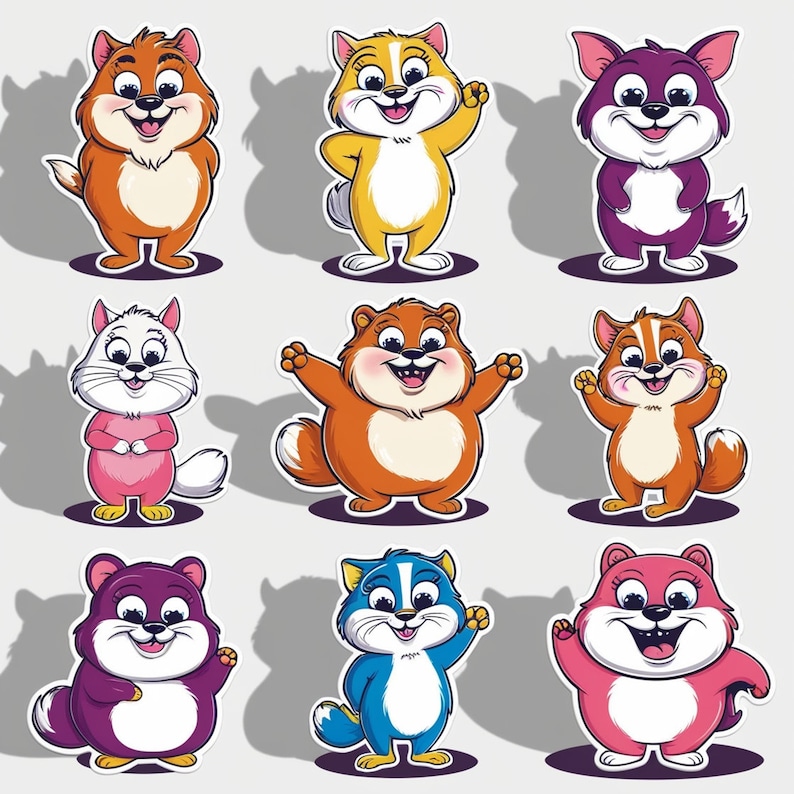 Animal Clipart, Digital Art Bundle, Transparent Background Clipart - Etsy