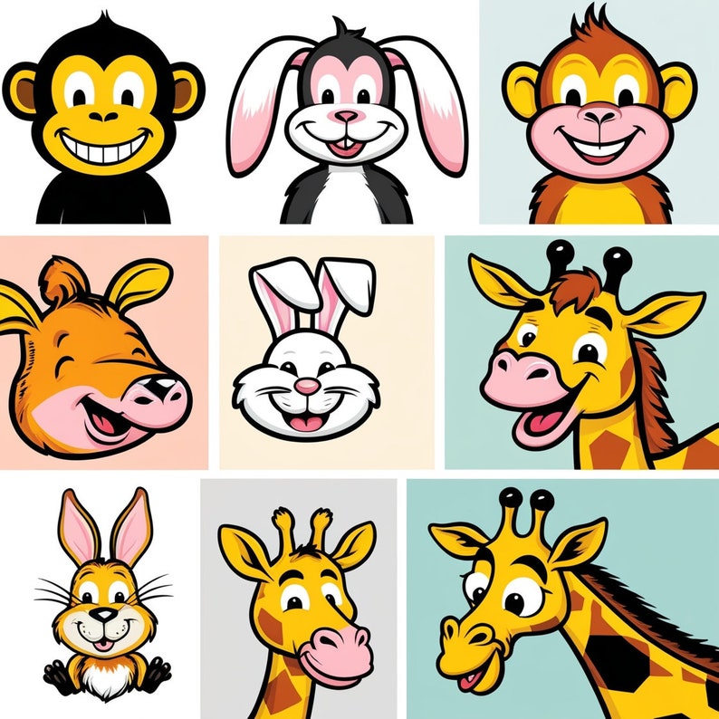 Animal Clipart, Digital Art Bundle, Transparent Background Clipart - Etsy