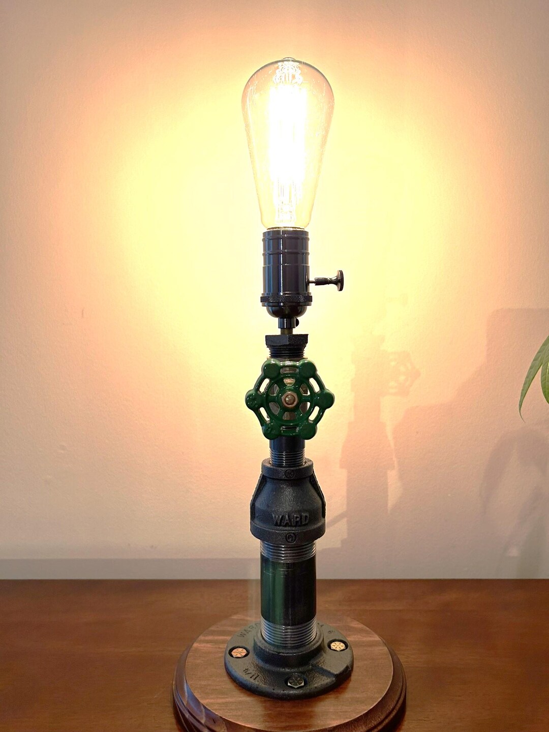 Steam Punk Desk Lamp - Small - Custom Iron Pipe Desk Lamp - Choice of ...