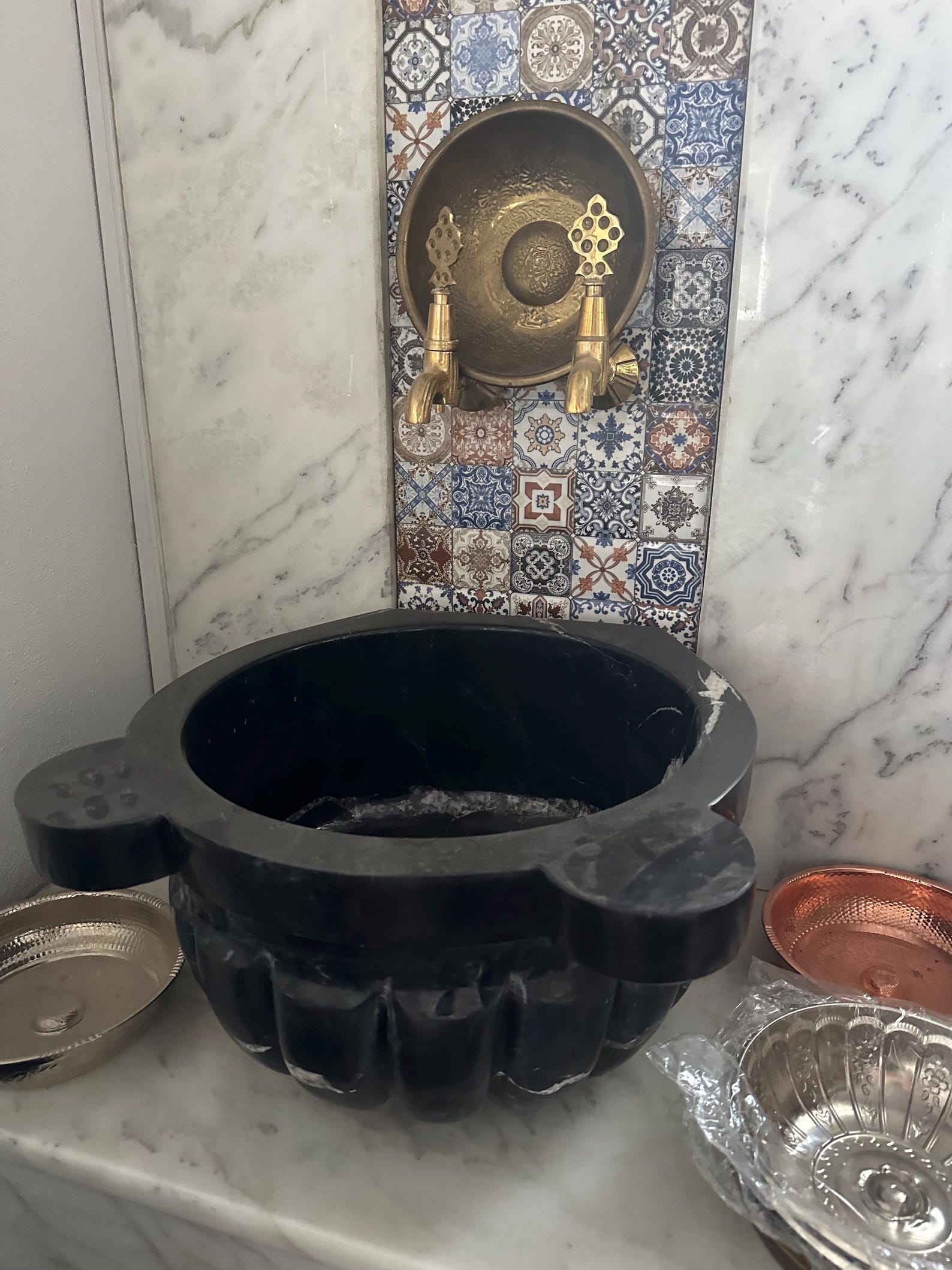 Turkish Bath Sink, Spa Sink, Hamam Decor Concept, Bathroom Decor, Beije ...