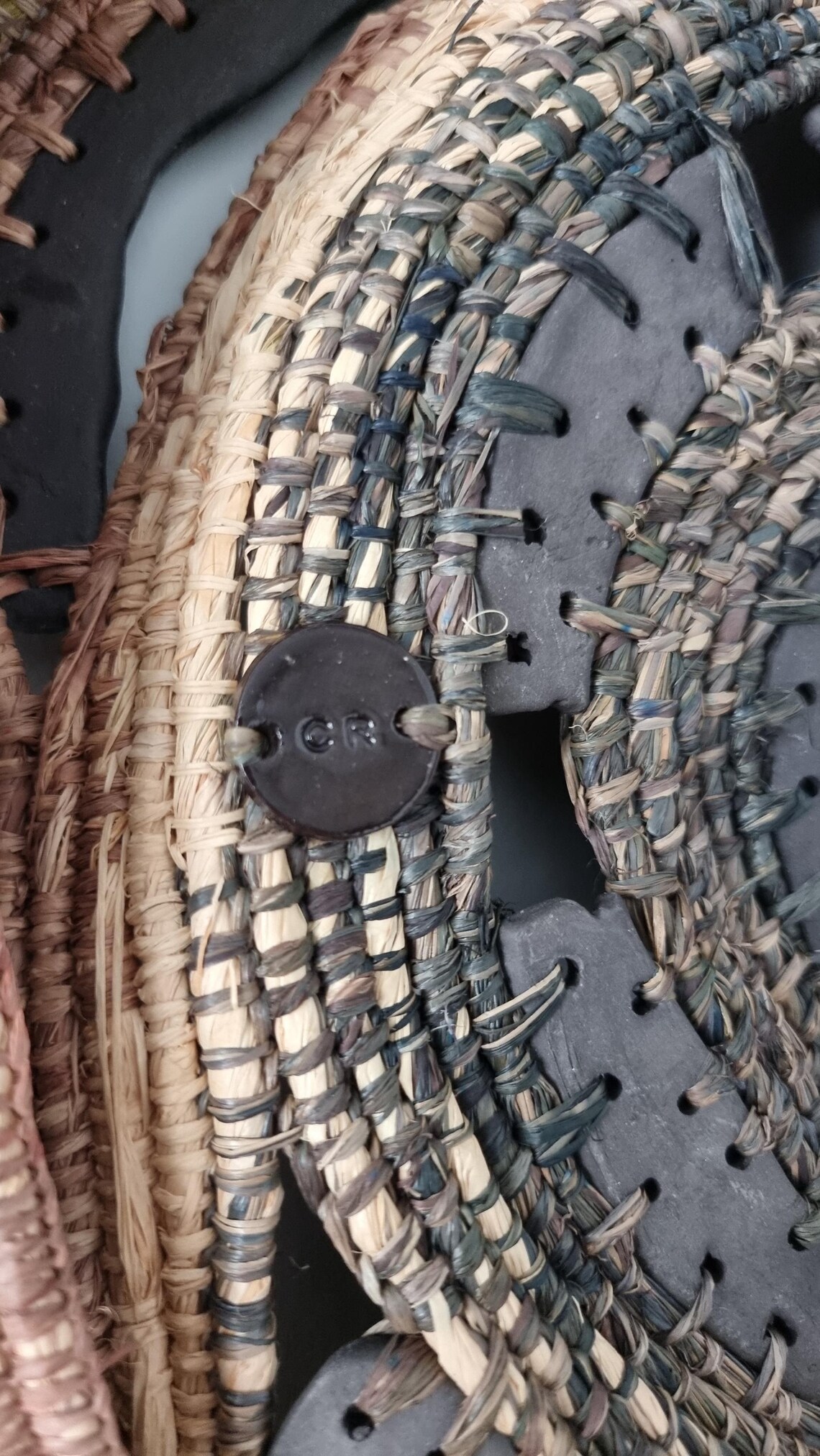 Australian Burning Bush Hand Coiled Palm Raffia and Earthen Ware ...