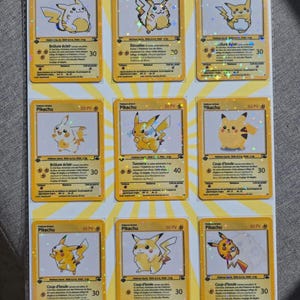 Pikachu Pokémon Cards - Retro 90's Wizards of the Coast Style - Etsy