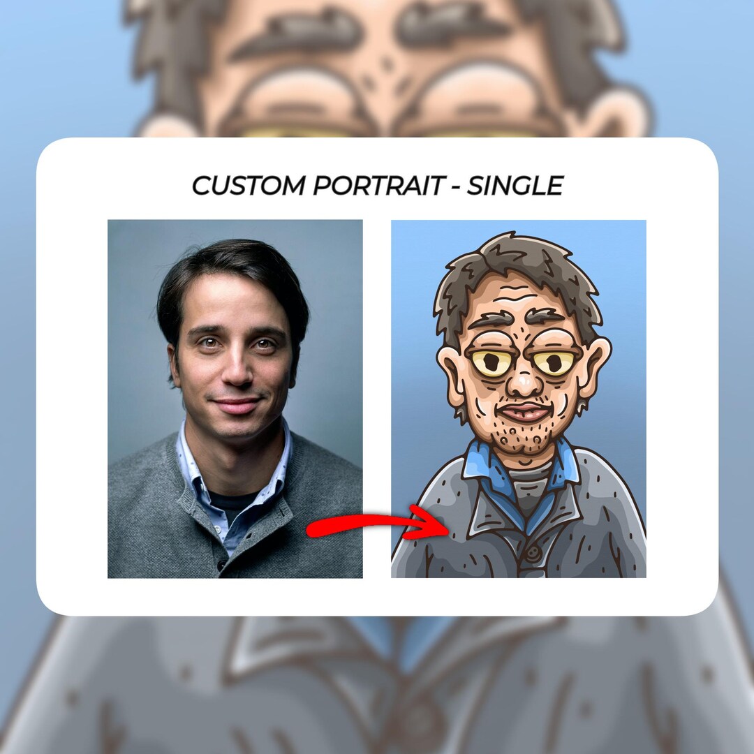 Portrait de dessin animé personnalisé à partir d'une photo, photo de ...