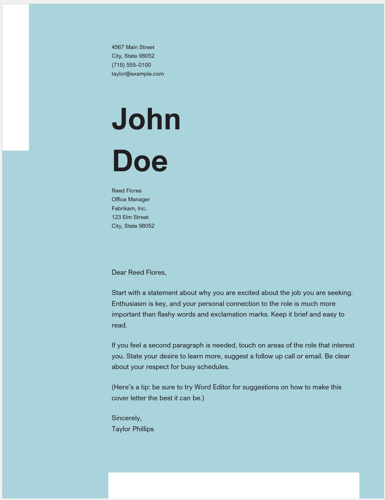 4 Professional Cover Letter Templates - Editable (in Word and PDF) - Etsy