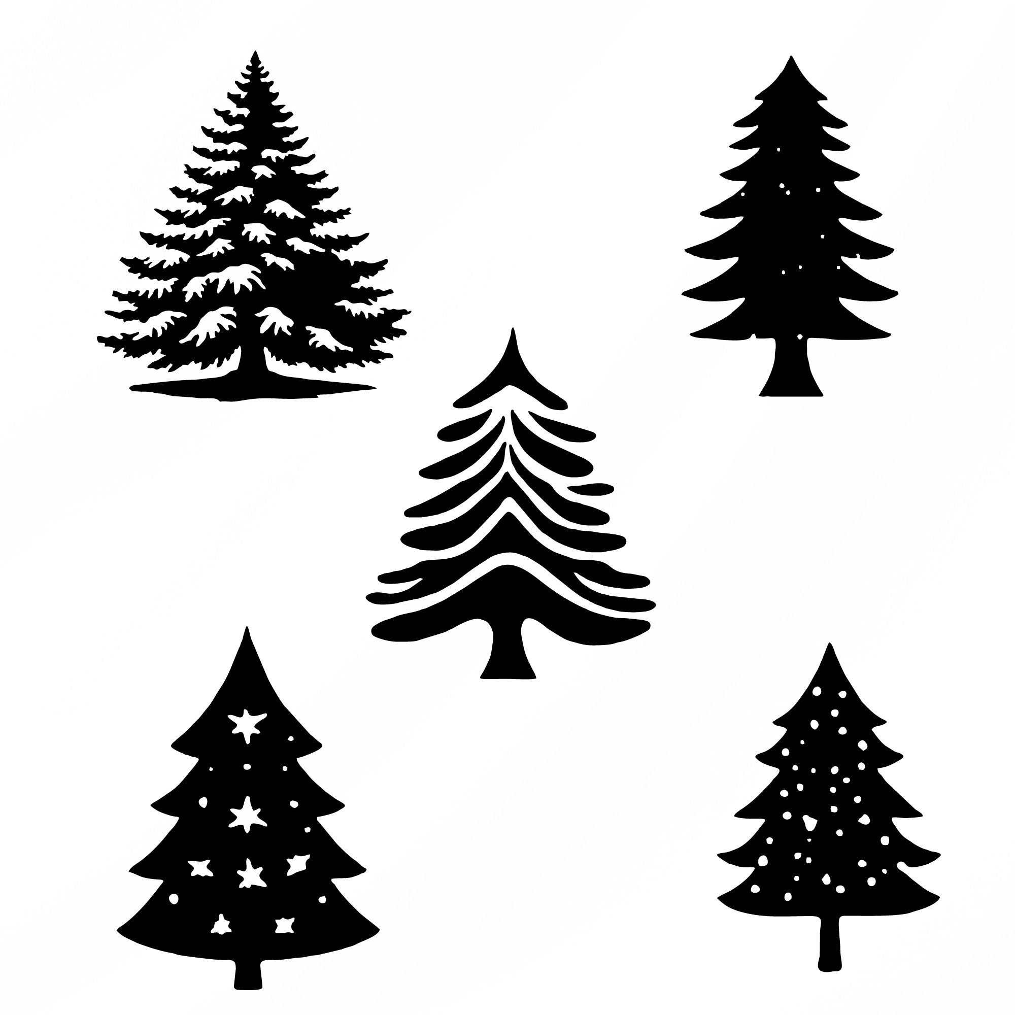 Christmas Tree Svg Bundle, Pine Tree Clipart for Cricut, Christmas Tree ...
