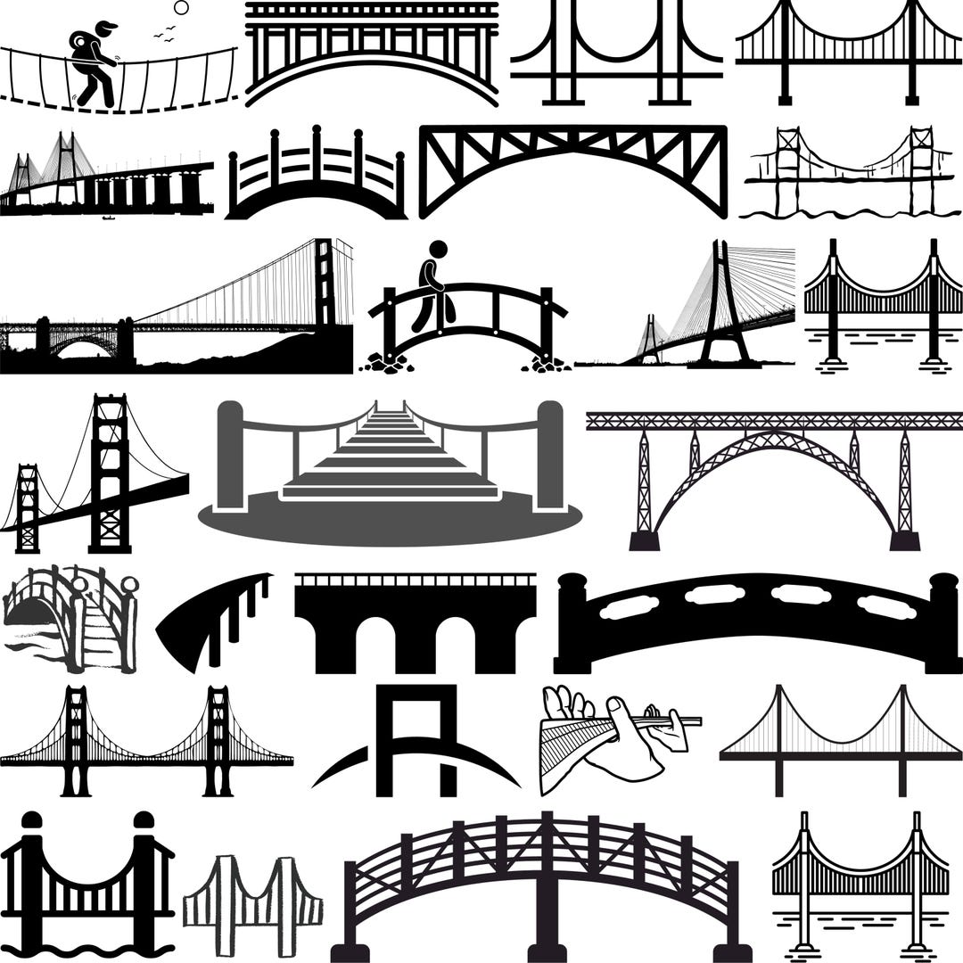 Bridge SVG Bundle, Bridge Silhouette, Bridge Clipart, Bridge Cricut ...