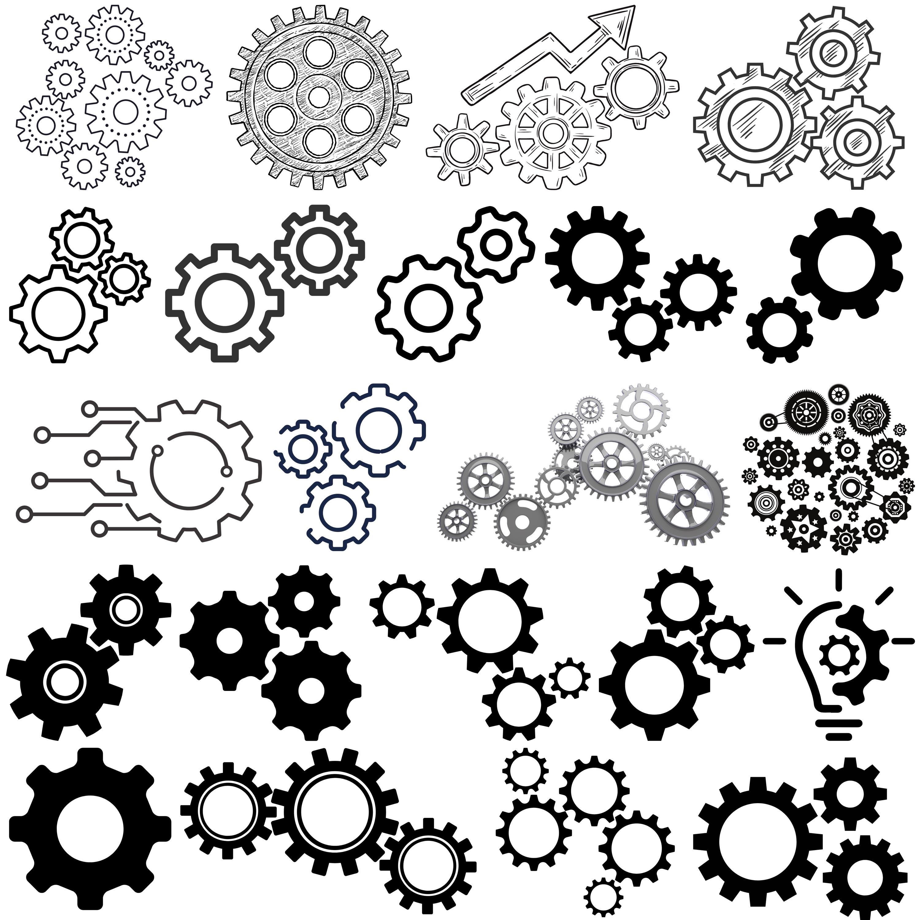 Gears SVG Bundle, Gears SVG Cut Files for Cricut, Gears Silhouette ...