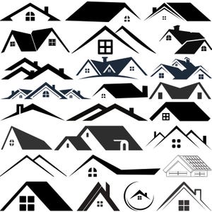 House Roof Svg Bundle, Roof Silhouette, House Roof Vector, Realtor SVG ...