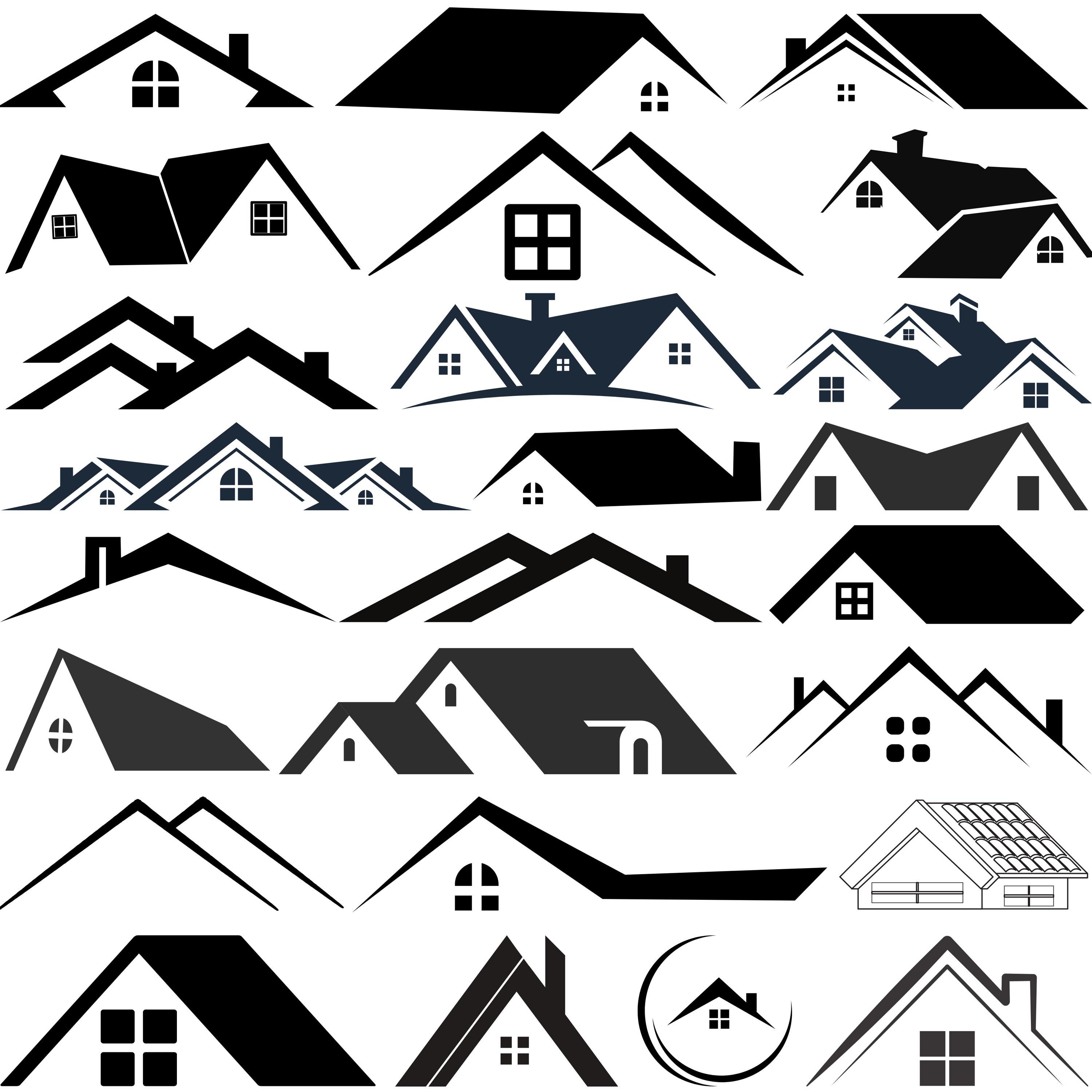 House Roof Svg Bundle, Roof Silhouette, House Roof Vector, Realtor SVG ...