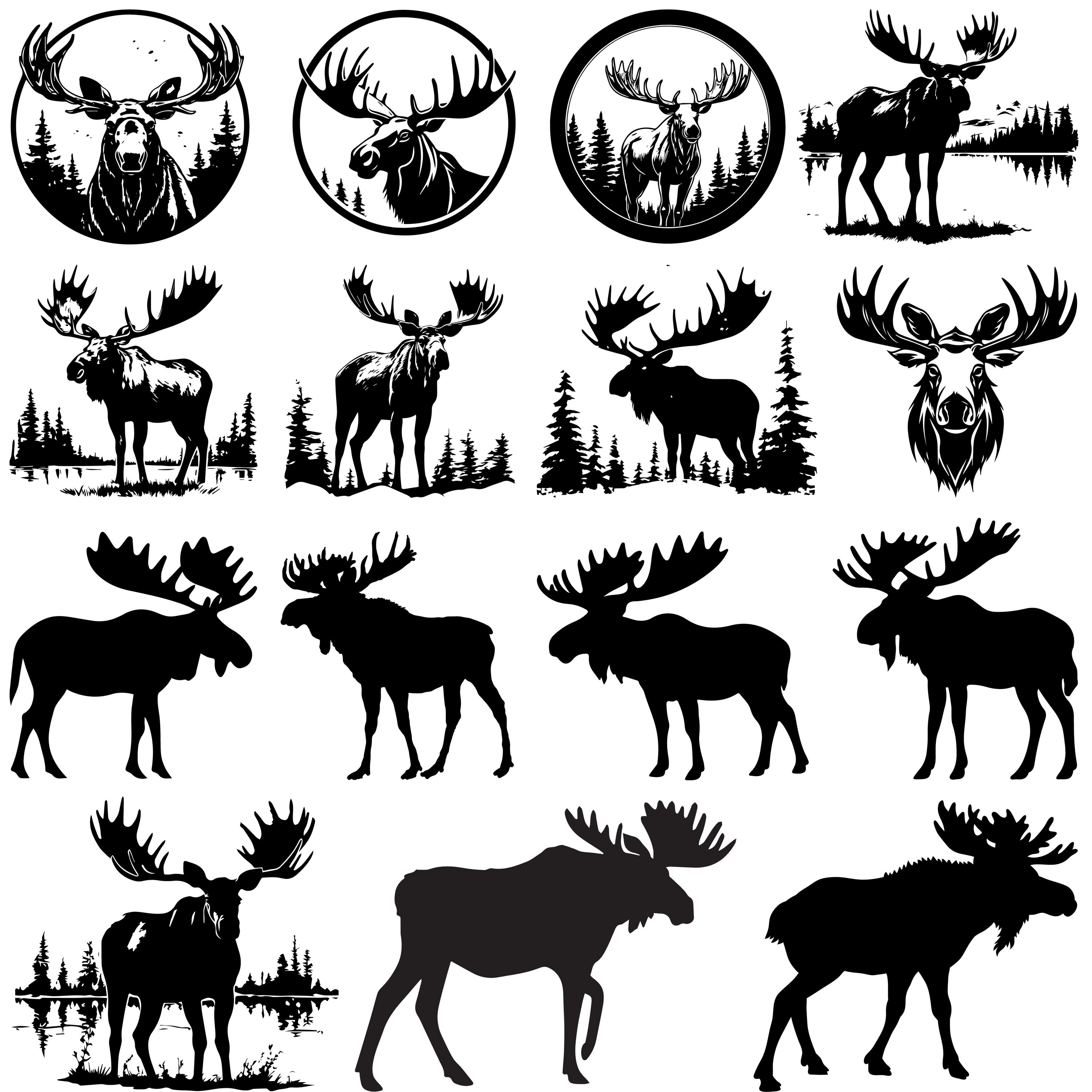 MOOSE SVG Bundle, Moose Cut Files for Cricut, Moose Head, Moose Clipart ...