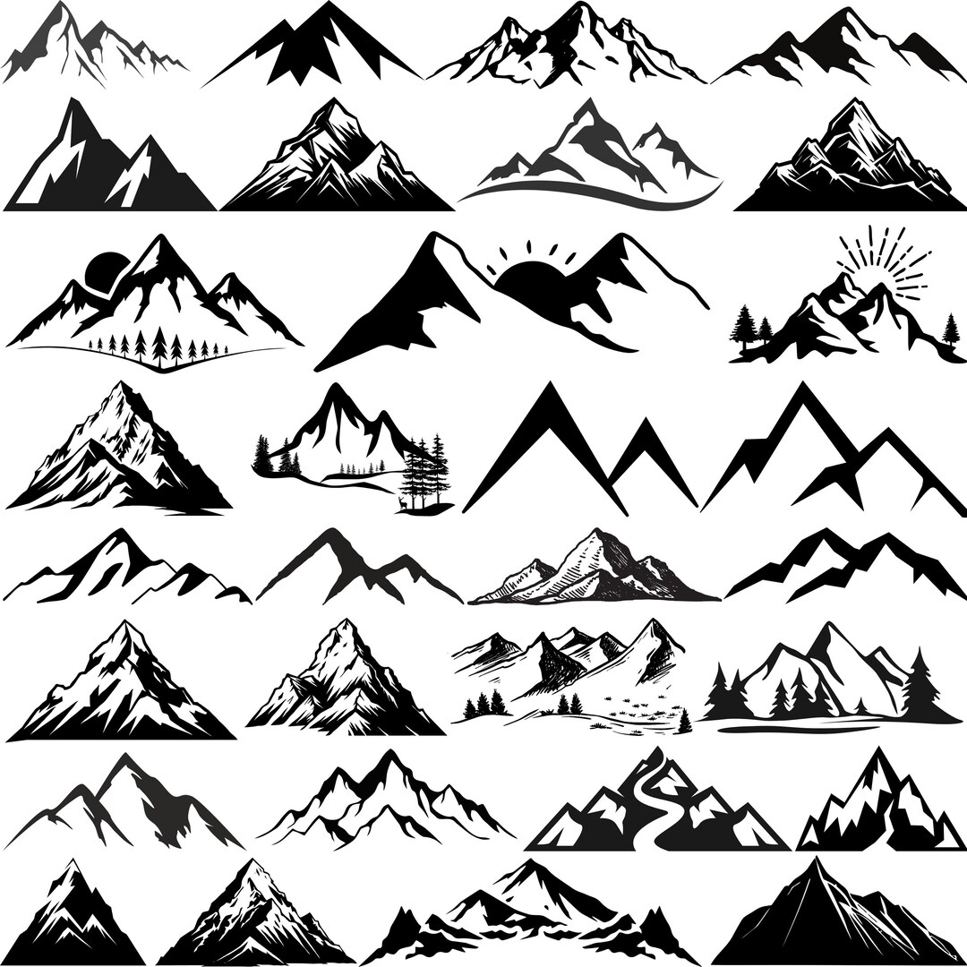Mountain Svg Bundle, Mountain Clipart, Travel Svg, Landscape Svg ...