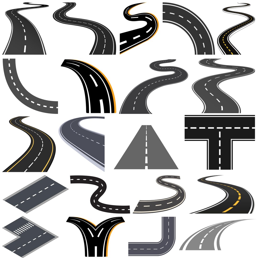 Road Svg Bundle, Curved Road Bundle, Asphalt Road Svg Bundle, Road Png ...