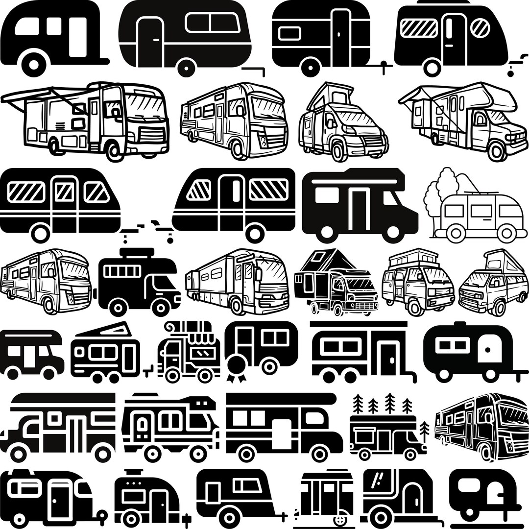 Caravan SVG Bundle, Caravan Vector, Caravan Cut Files, Happy Camper Svg ...