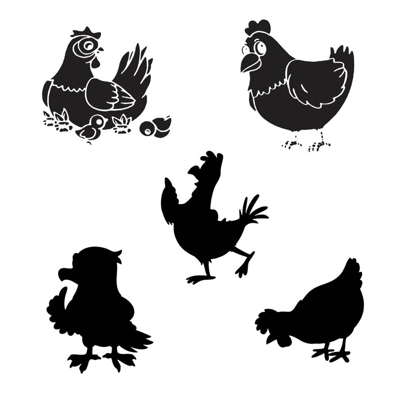 Chicken Bundle Svg Bundle Clipart Cricut Cute Chicks Bundle Silhouette ...
