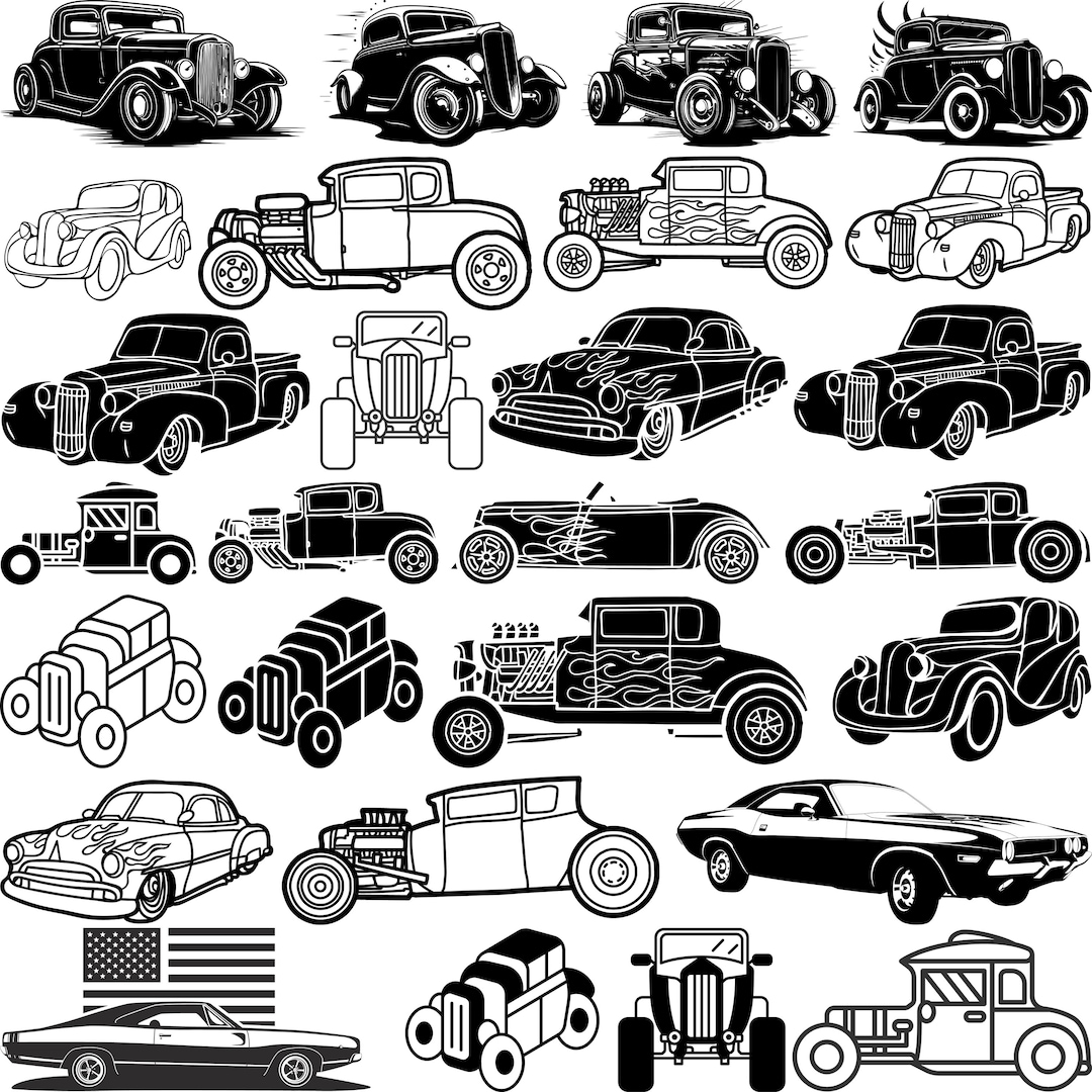 Hot Rod SVG Bundle, Hot Rod Vector, Hot Rod Clipart, Hot Rod Monogram ...
