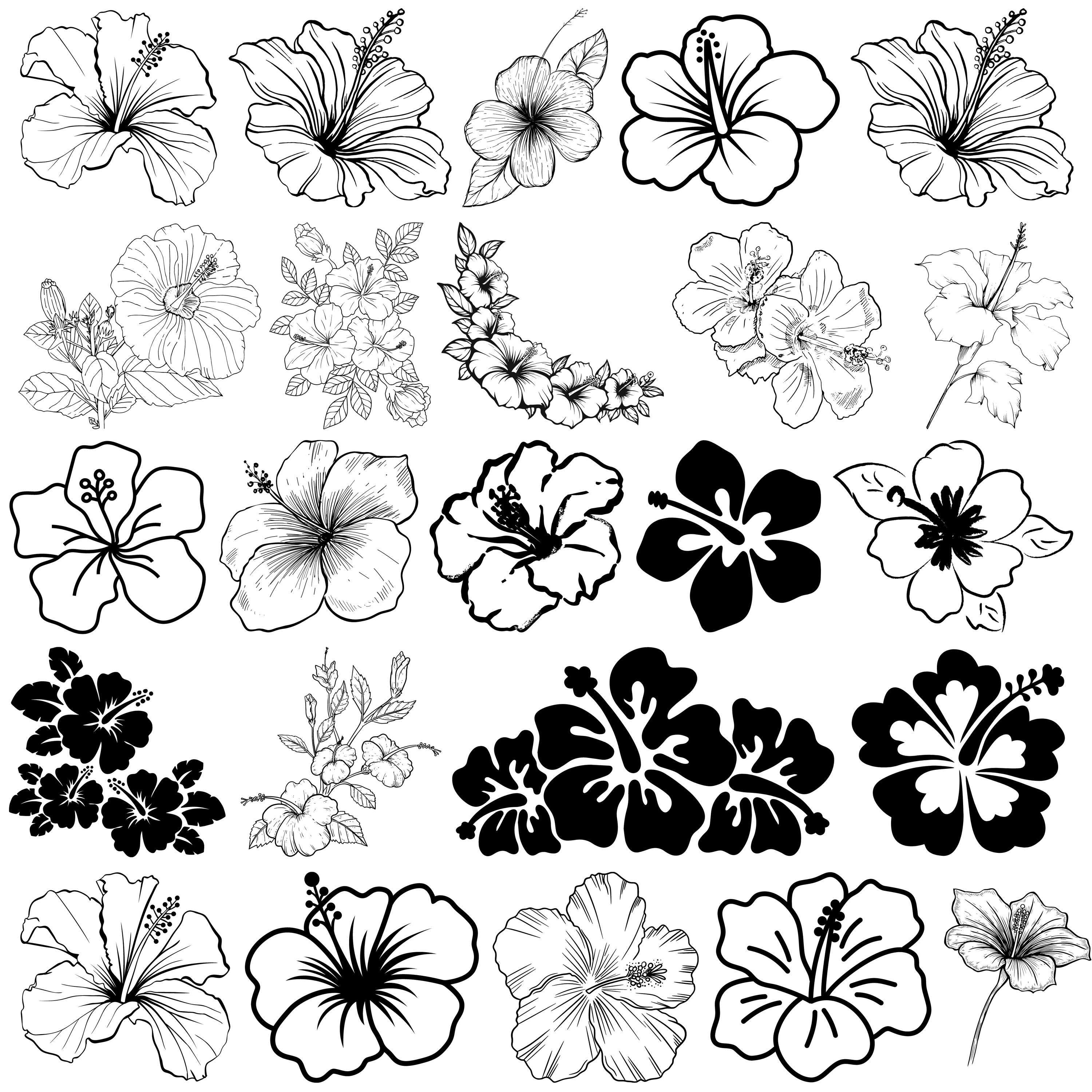 Hibiscus Flower Svg , Hibiscus Svg Bundle, Hawaiian Flower Svg ...