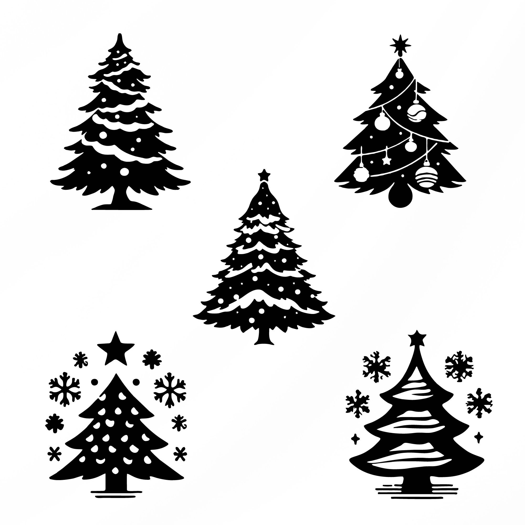 Christmas Tree Svg Bundle, Pine Tree Clipart for Cricut, Christmas Tree ...
