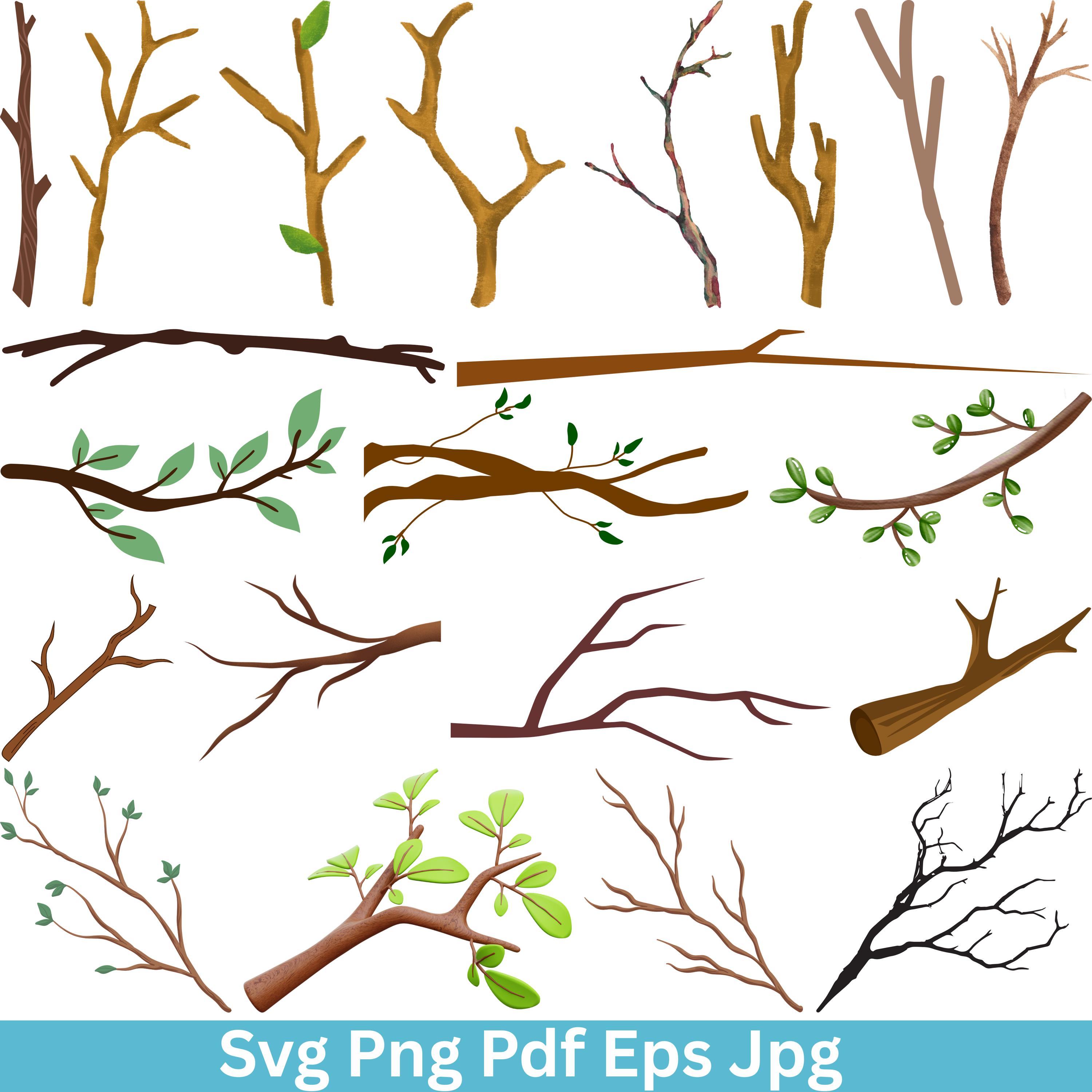 Tree Branch Svg Bundle, Twig SVG Bundle, Branch Clipart, Branch Svg Cut ...